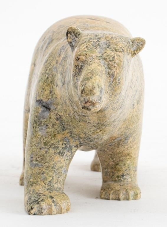 Tim Pee | Tim Pee Inuit Soapstone Polar Bear Sculpture | MutualArt