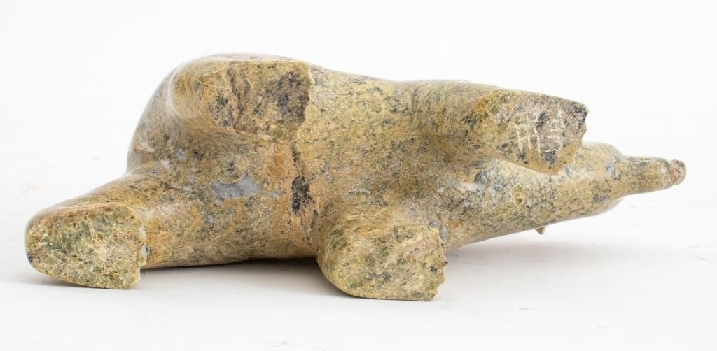 Tim Pee | Tim Pee Inuit Soapstone Polar Bear Sculpture | MutualArt