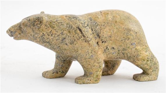 Tim Pee | Tim Pee Inuit Soapstone Polar Bear Sculpture | MutualArt