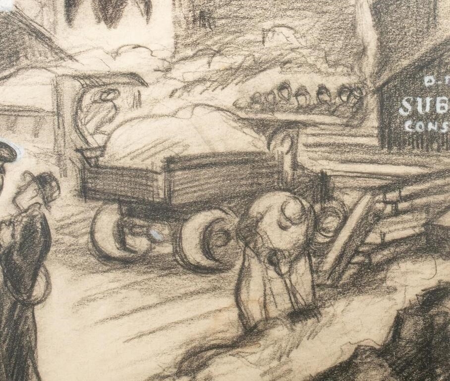 Jack Markow | Jack Markow Pardon Me, Officer Charcoal on Paper | MutualArt