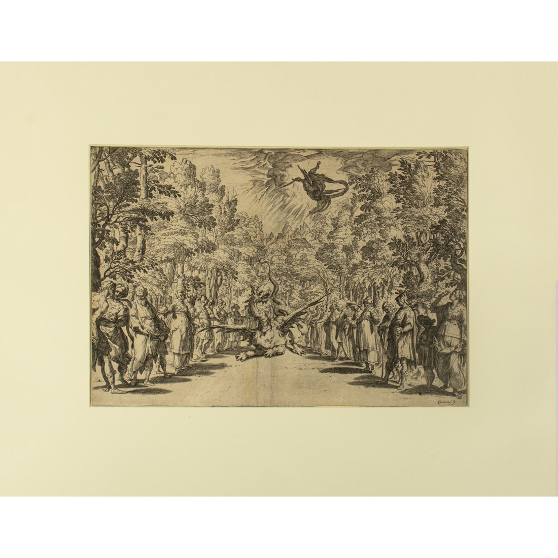 Agostino Carracci | Apollo e il Drago Pitone, (1589) | MutualArt