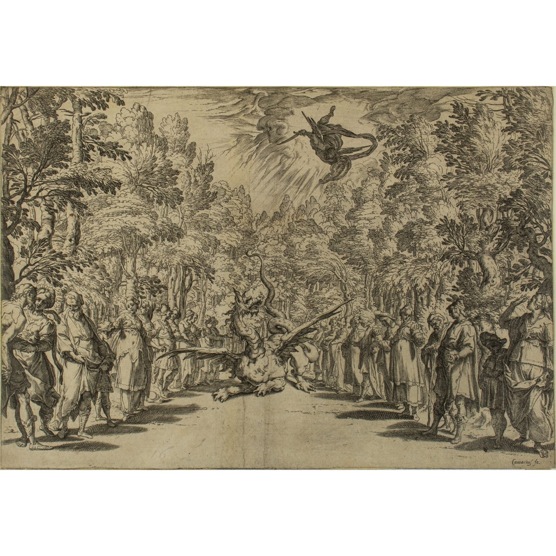 Agostino Carracci | Apollo e il Drago Pitone, (1589) | MutualArt