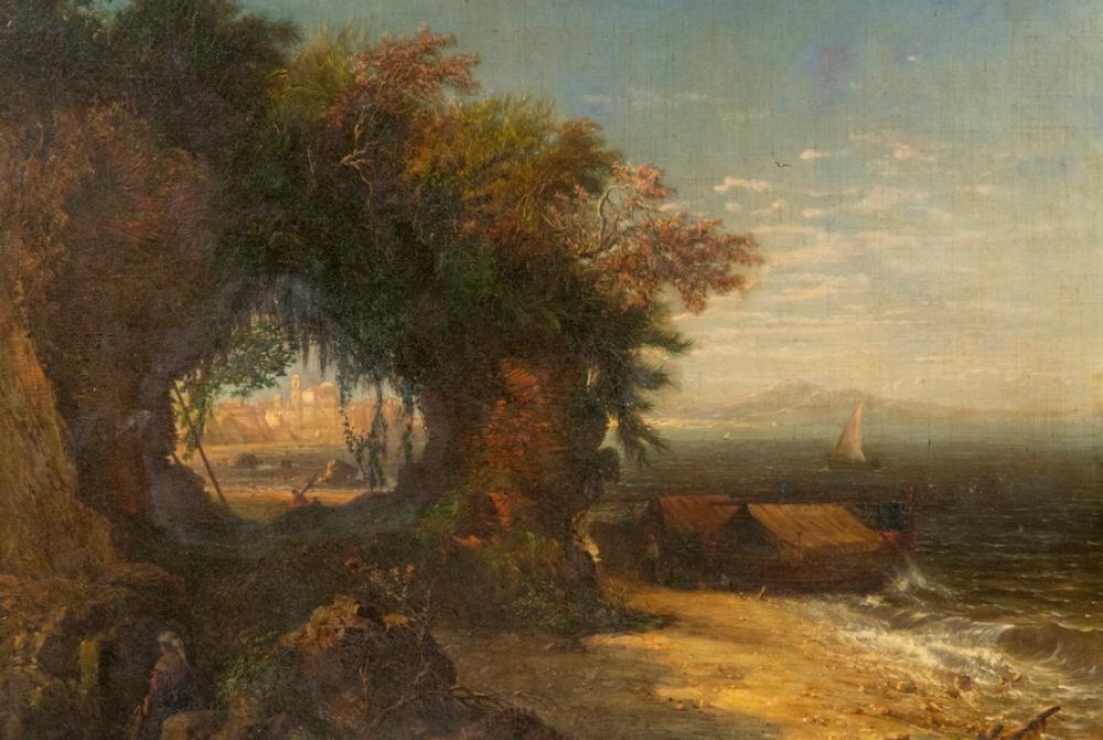 George Loring Brown | Allegorical Scene of Poor Fishing Families living ...