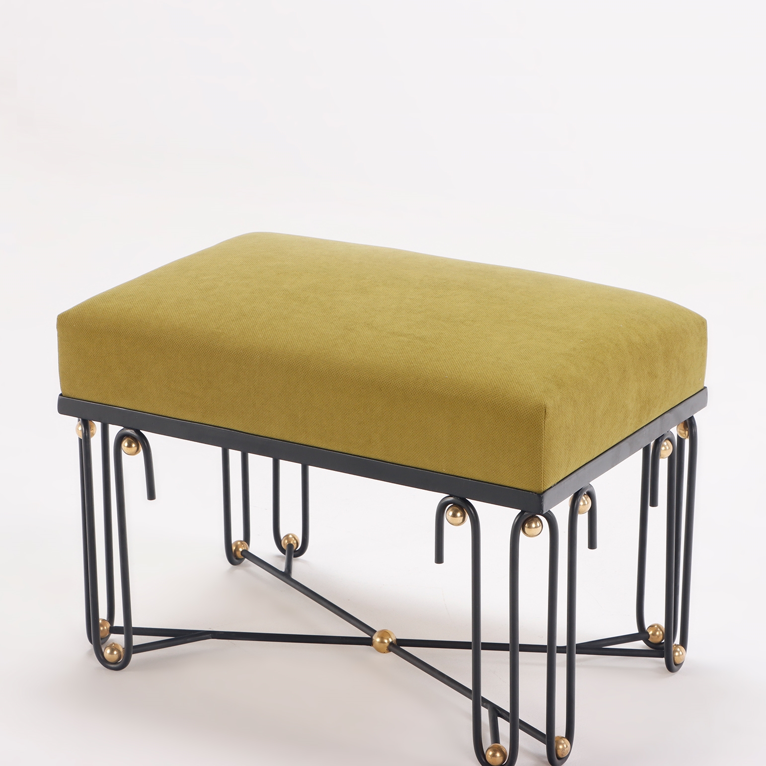 Jean Royère | Pair painted iron benches having brass ball decoration ...