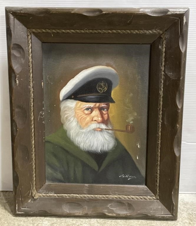 David Pelbam | JL) Pelbam Sailor Captain Oil Painting on Canvas | MutualArt