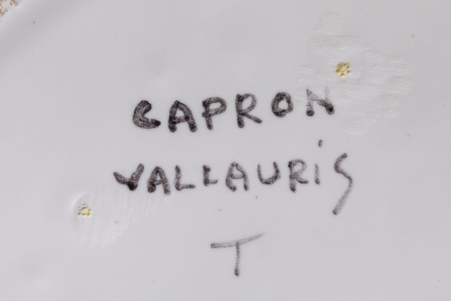 Roger Capron | Ceramic plate with polychrome decoration of a flower ...