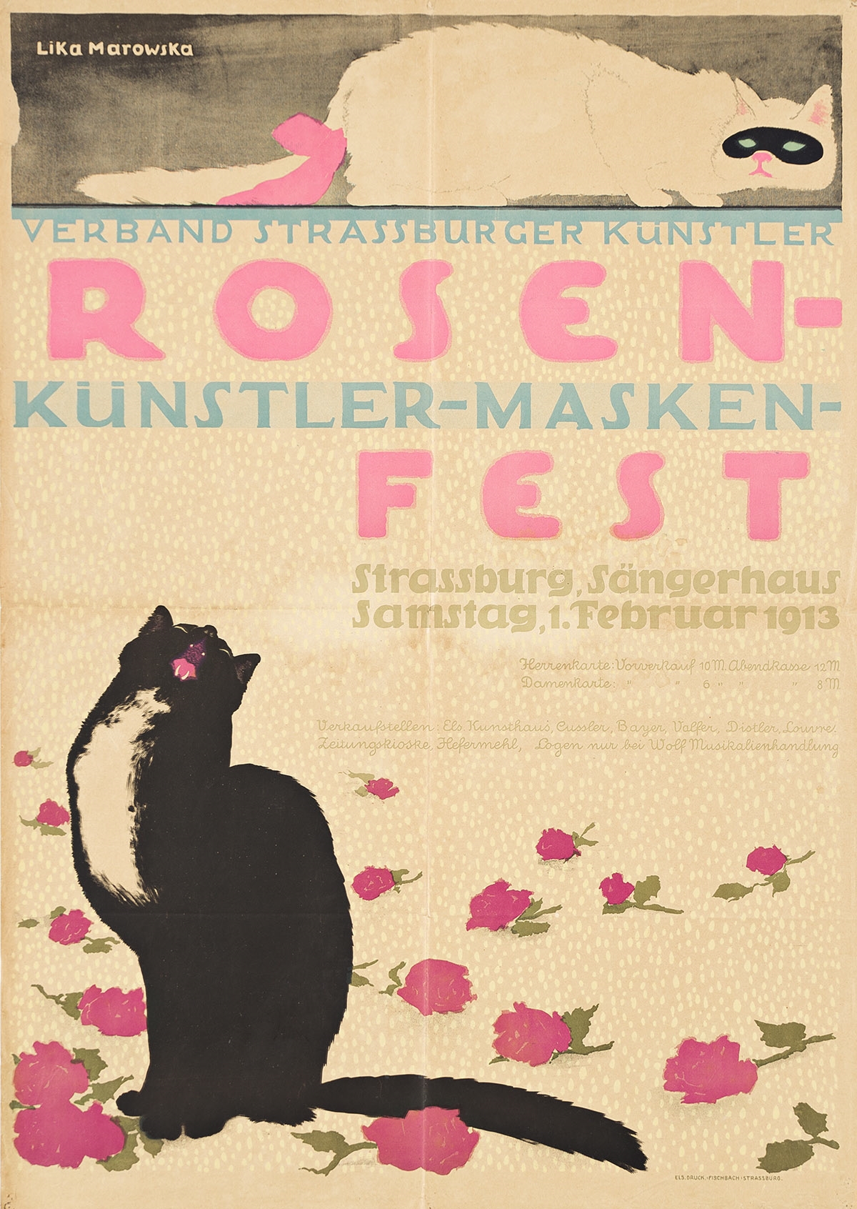 Lika Marowska | ROSEN - FEST / KÜNSTLER - MASKEN. 1913 (1913) | MutualArt