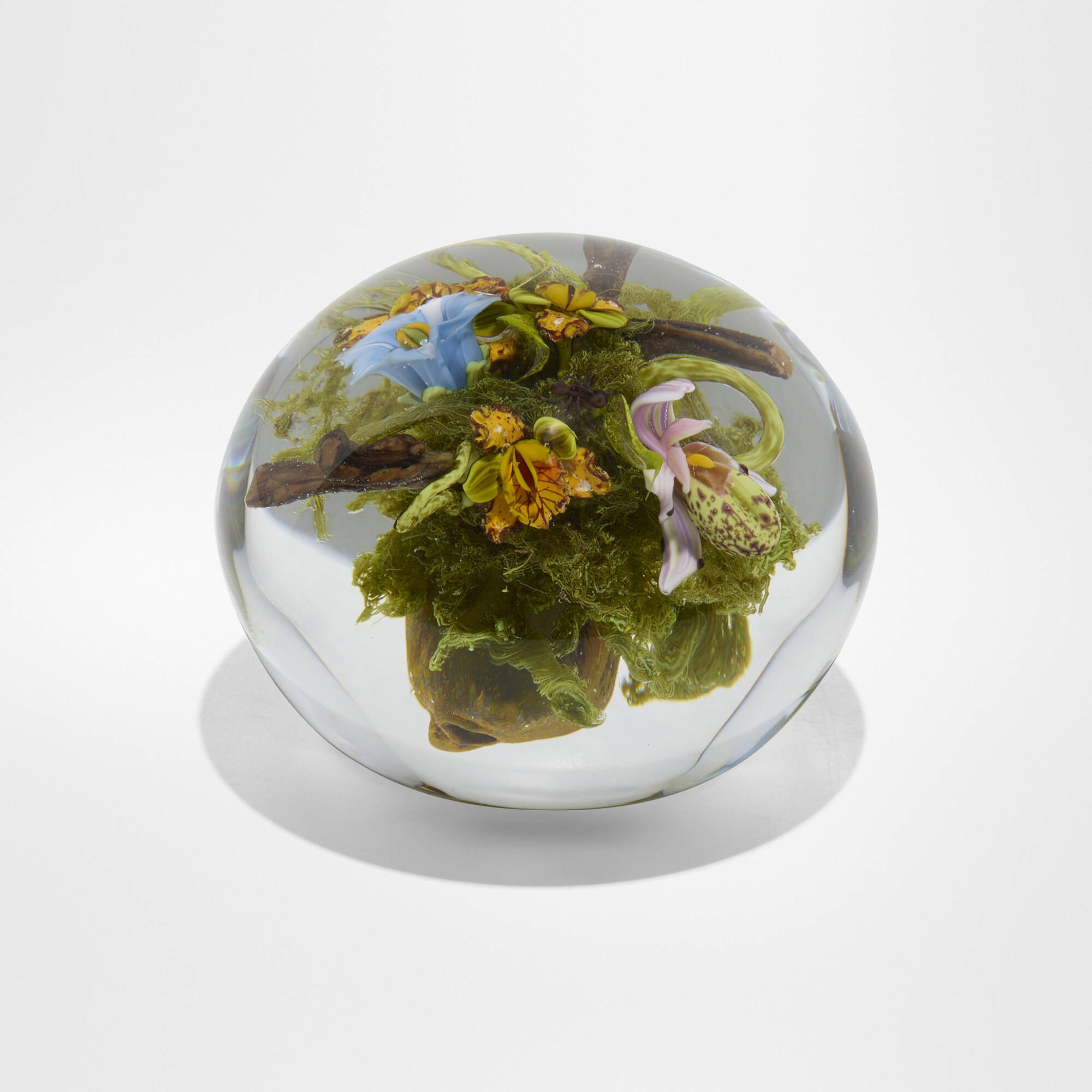 Paul Stankard | Orchid Bouquet with Morning Glory paperweight (2002 ...