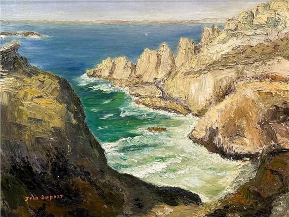 Jean Dupont | Jean Dupont (b. 1934) Oil on Canvas Les Rochers | MutualArt