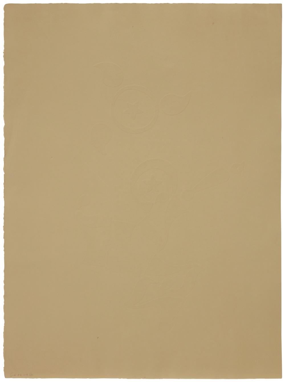 George Herms | Monotype with original stencils on tan wove paper ...