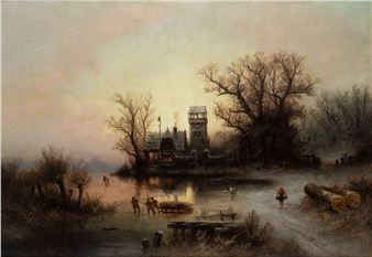 Albert Bredow | A Russian village in winter | MutualArt