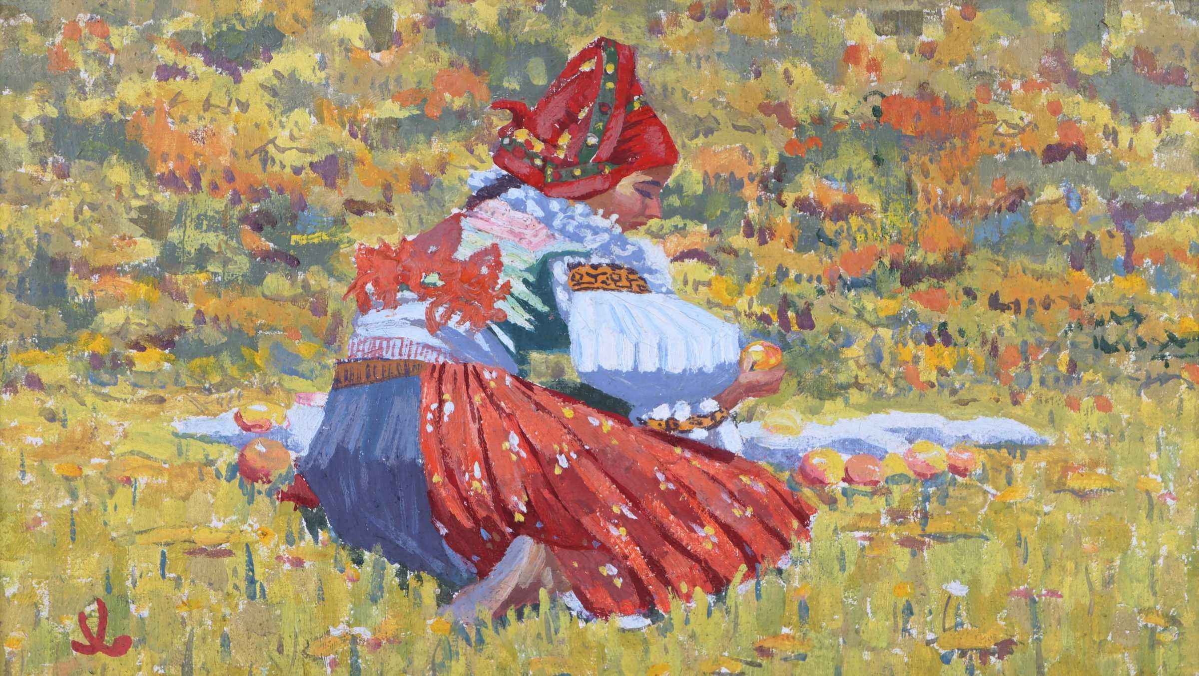 Joza Uprka | Sedící děvče v trávě (30) | MutualArt