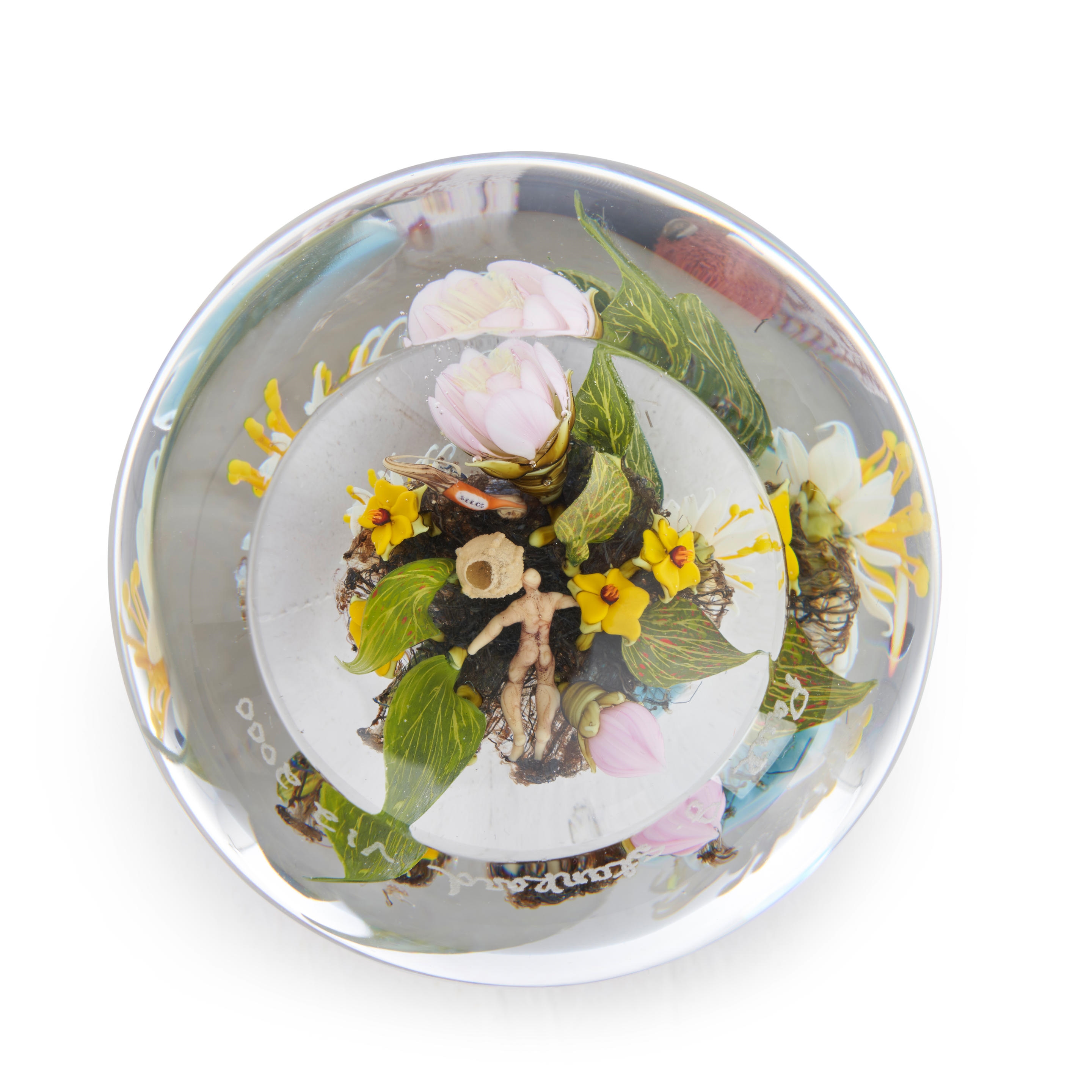 Paul Stankard | Botanical Paperweight with Root Person, (2000) | MutualArt