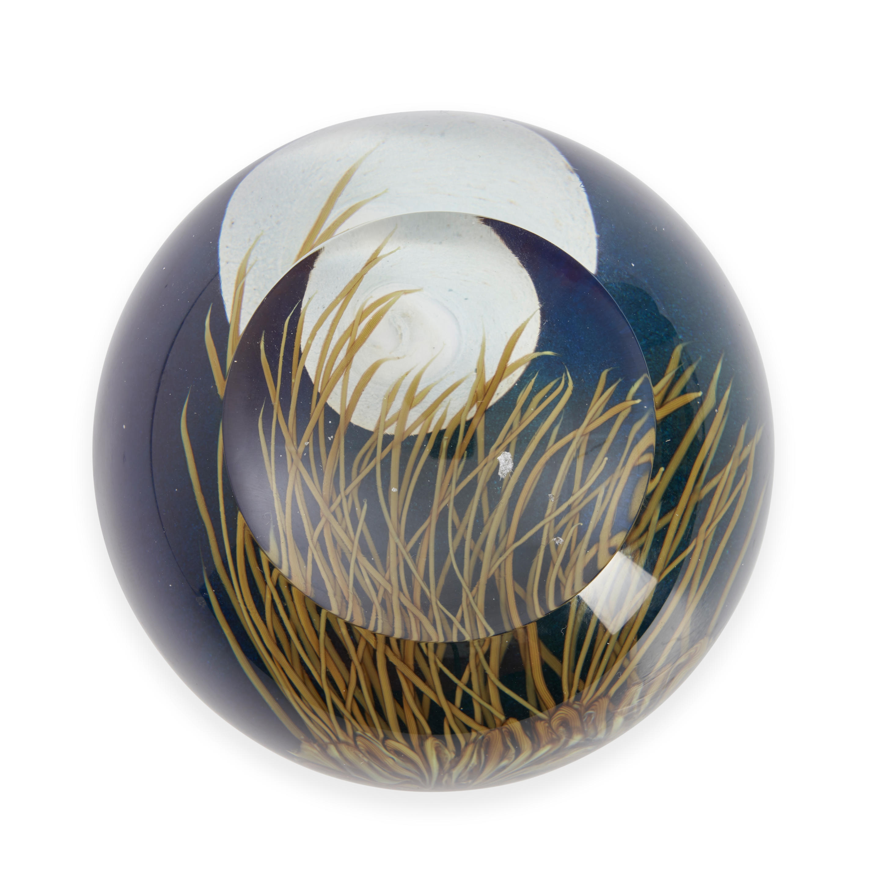Steven Lundberg | Paperweight with Full Moon and Grasses (1993) | MutualArt