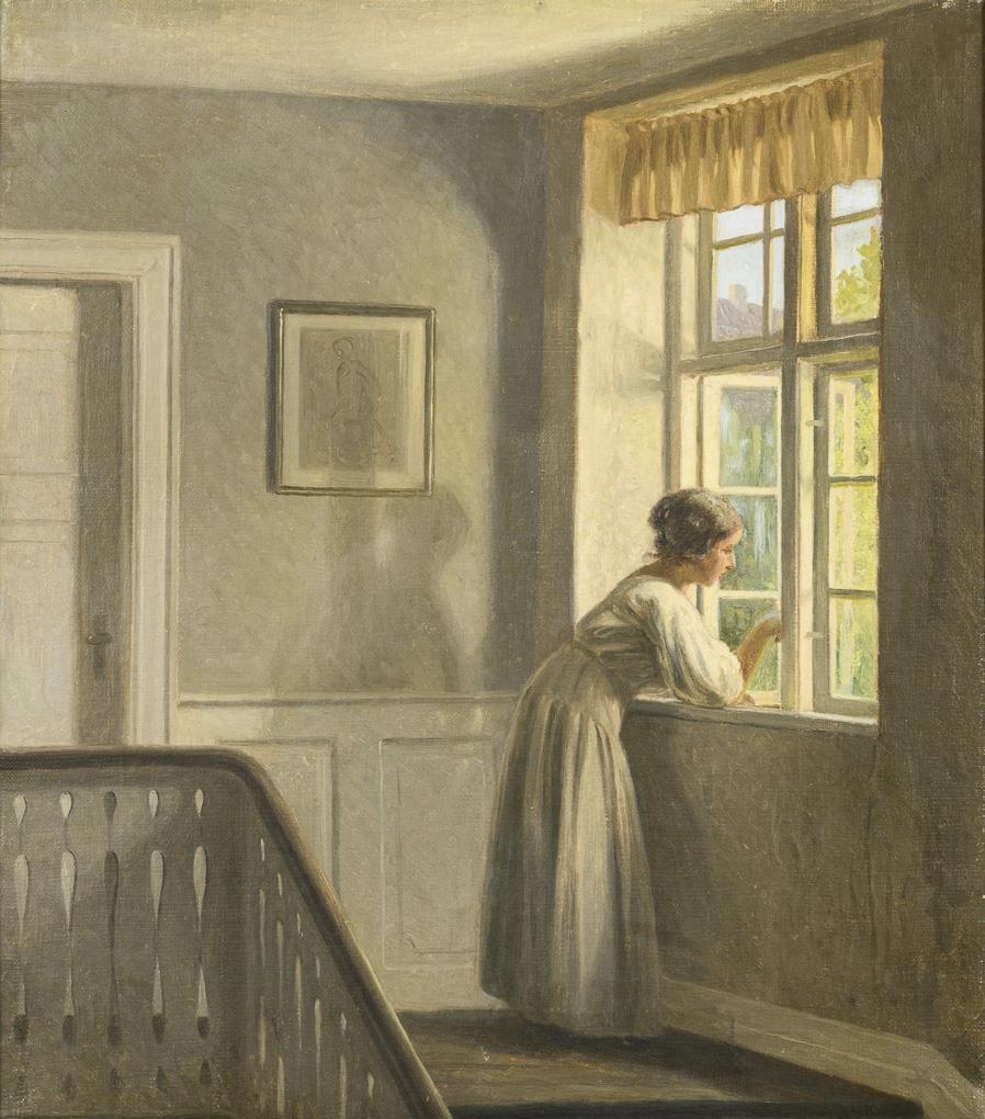 Karl Harald Alfred Broge | Two women in conversation by a window (1914 ...