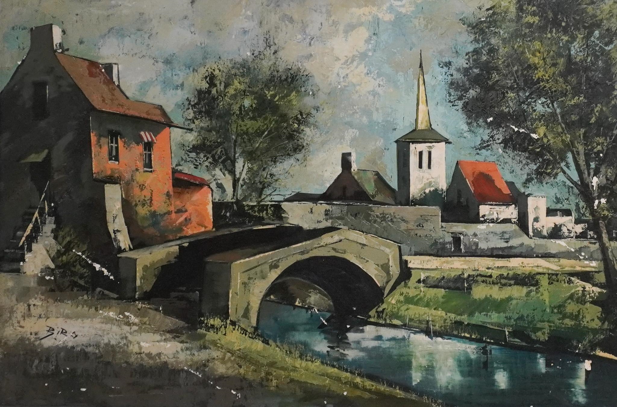 Akos Biro | Untitled Town Landscape with Bridge | MutualArt