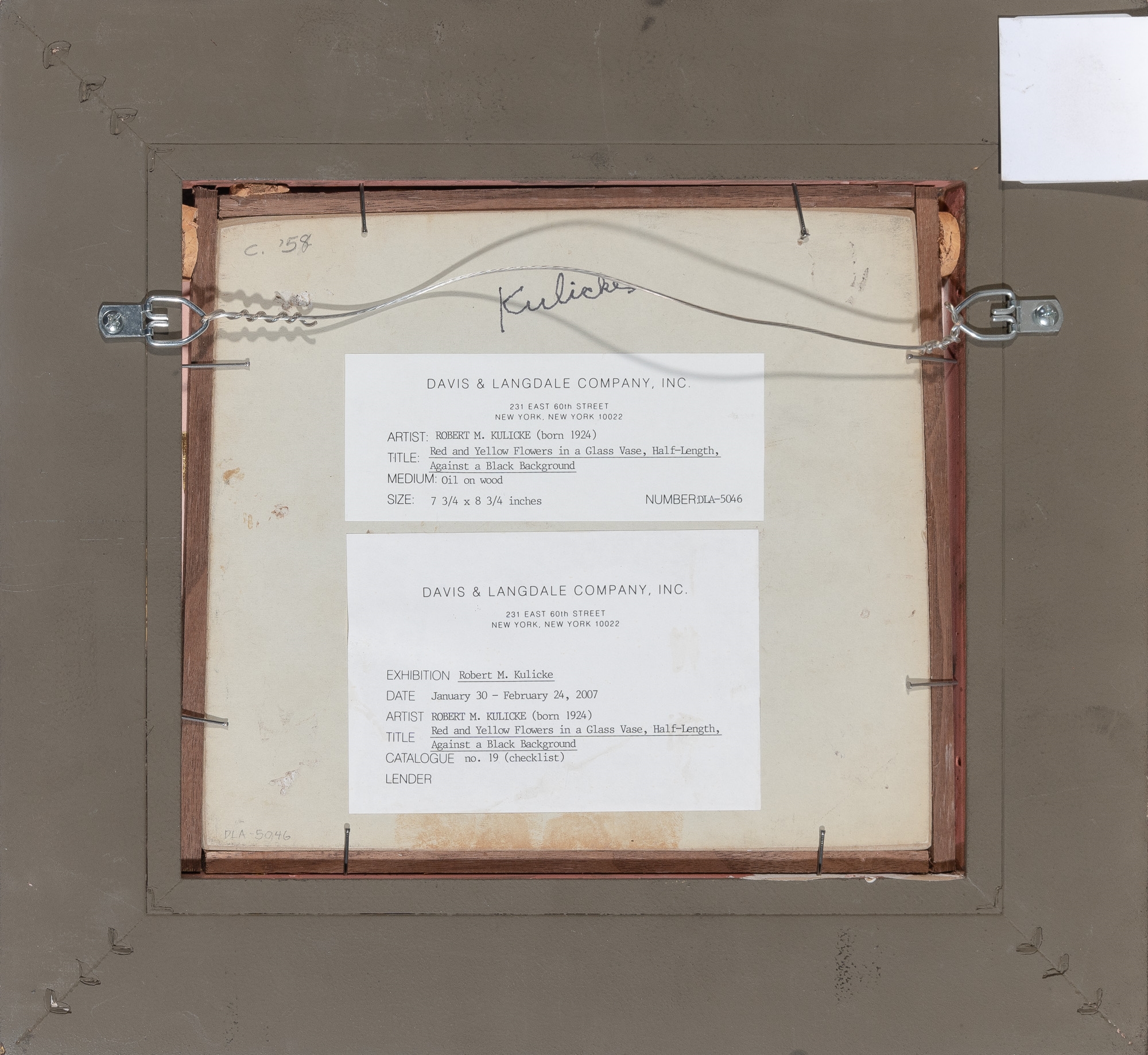 Robert Kulicke | Red and Yellow Flowers in a Glass Vase, Half-Length ...