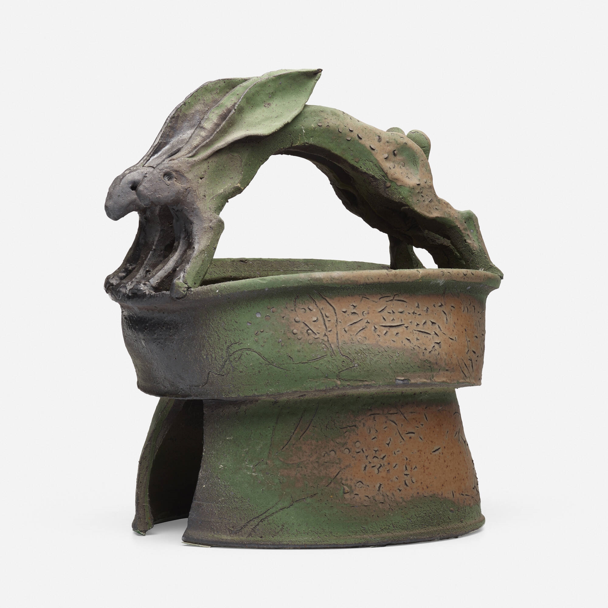 Ken Ferguson | Double Hare Handle Basket (1990) | MutualArt