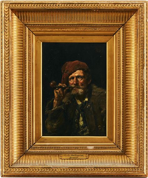 Carl Gustaf Hellqvist | Piprökande man (1881) | MutualArt