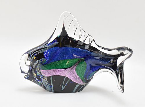 Rollin Karg | ROLLIN KARG DICHROIC ART GLASS FISH | MutualArt