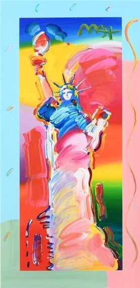 Peter Max | PETER MAX STATUE OF LIBERTY PAINTED SERIGRAPH | MutualArt