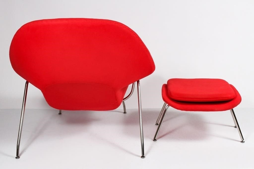 Eero Saarinen | RED EERO SAARINEN WOMB CHAIR | MutualArt