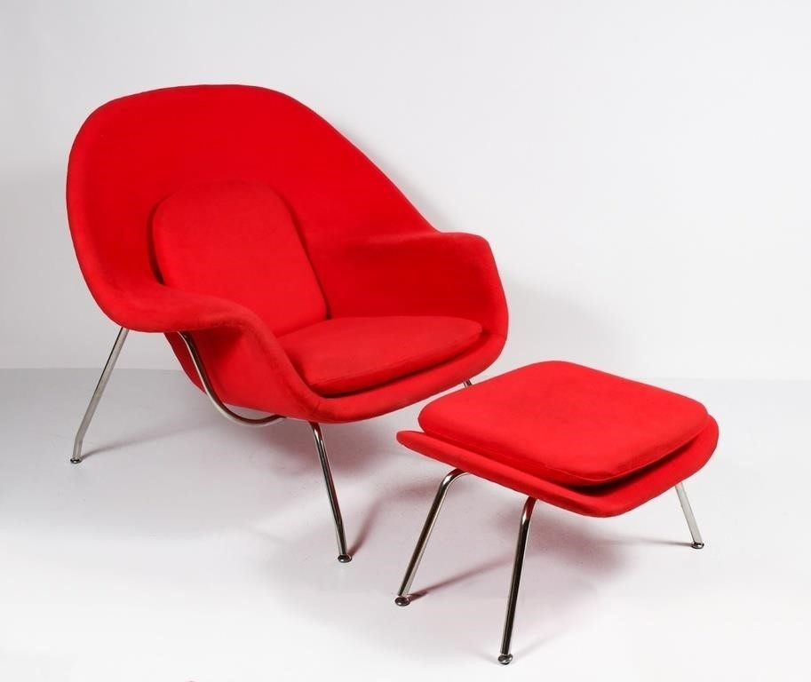 Eero Saarinen | RED EERO SAARINEN WOMB CHAIR | MutualArt