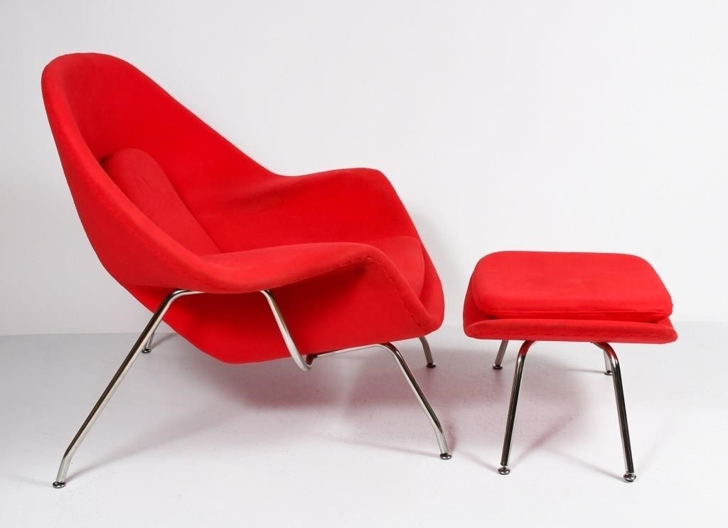 Eero Saarinen | RED EERO SAARINEN WOMB CHAIR | MutualArt