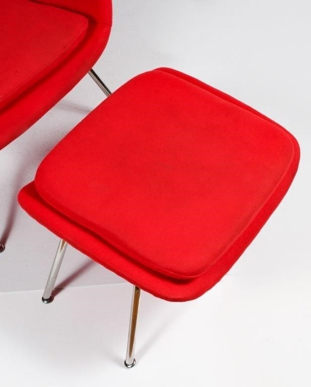 Eero Saarinen | RED EERO SAARINEN WOMB CHAIR | MutualArt