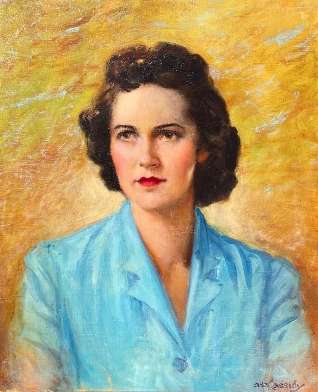 Asa Cassidy | ASA CASSIDY PORTRAIT PAINTING OF A YOUNG WOMAN | MutualArt