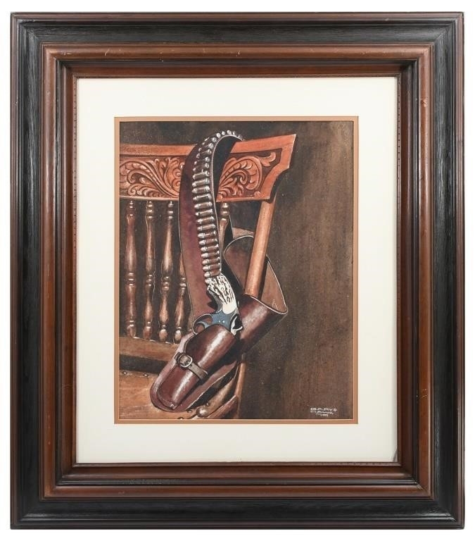 Gary Hawk | GARY HAWK GUN BELT PAINTING | MutualArt