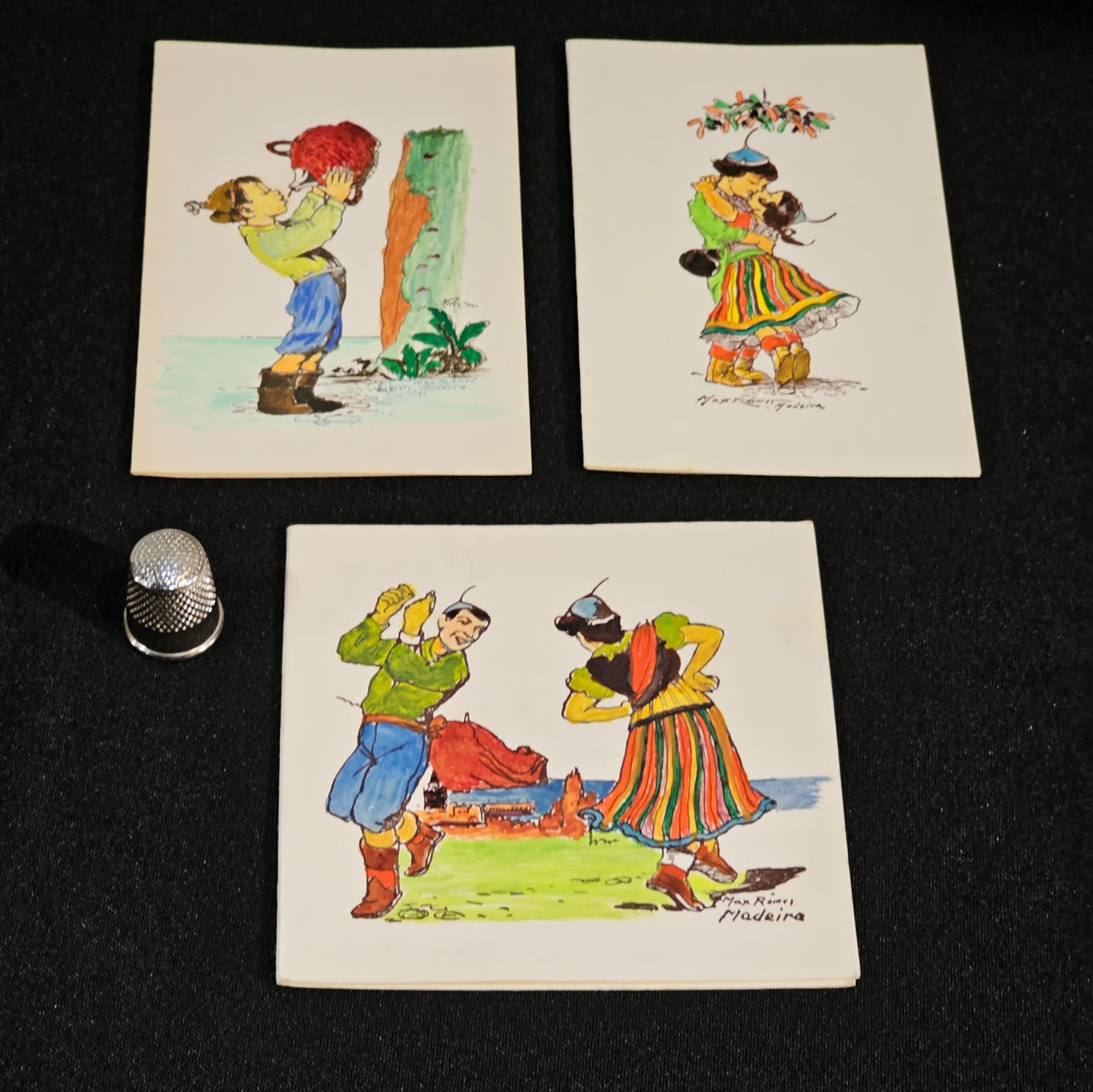 Max Römer | Lote com 3 postais antigos max romer aguarelados | MutualArt