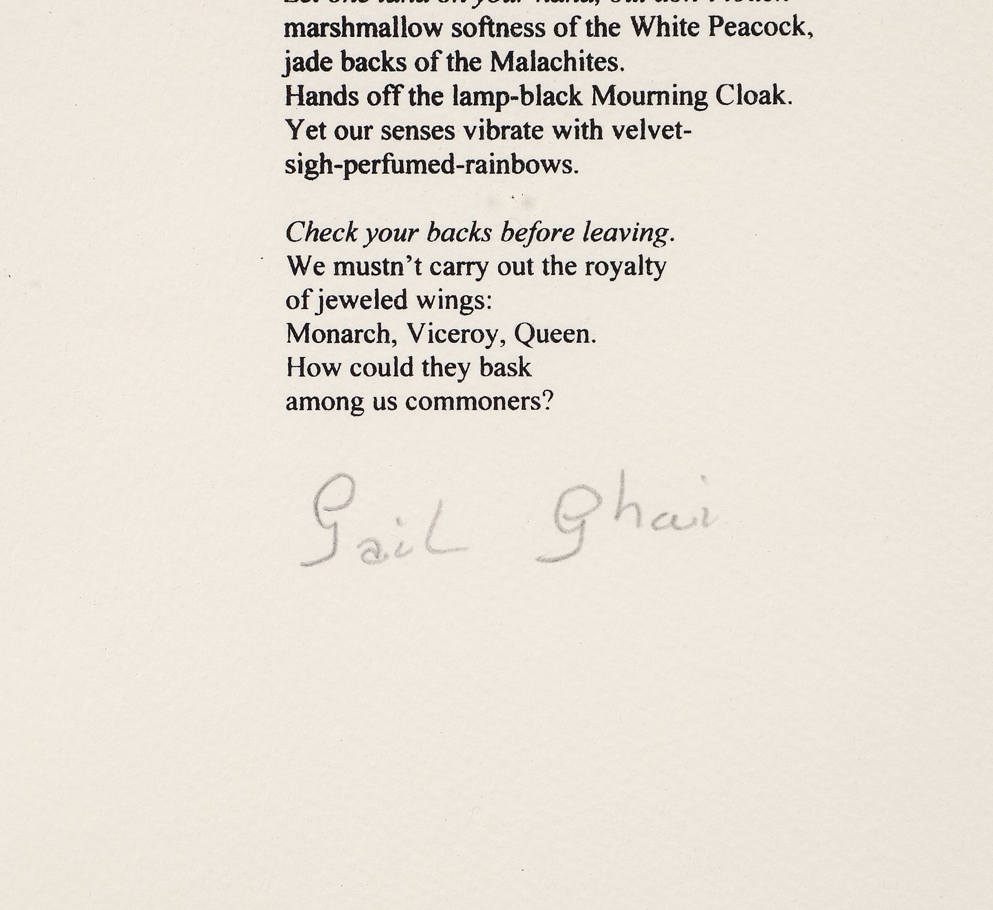 Robert Qualters | Bob Qualters with Gail Ghai Poem signed | MutualArt