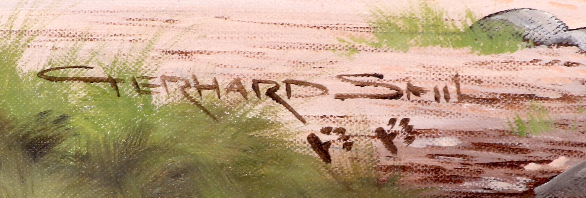 Gerhard Smit | MALE LION AND GUINEAFOWL | MutualArt