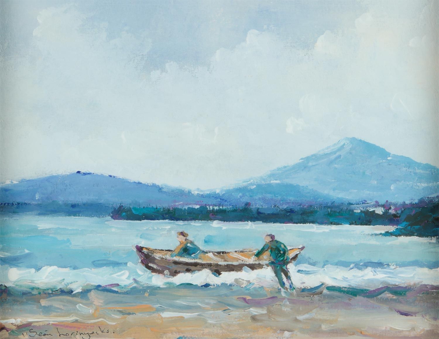 Sean Lorinyenko | THE DOWNINGS CURRACH MEN ON THE BEACH (2020) | MutualArt
