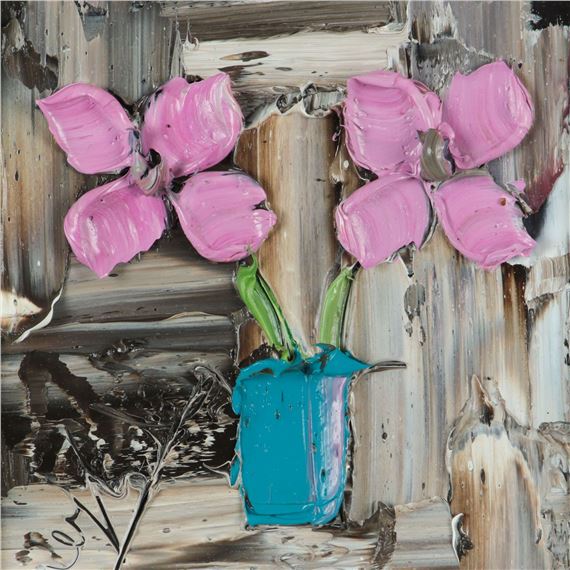 Colin Flack | PINK FLOWERS IN A VASE | MutualArt