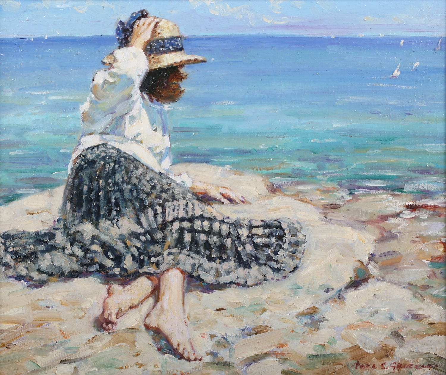 Paul S. Gribble | Paul S. Gribble – A Young Lady on a Rocky Coast (20th ...