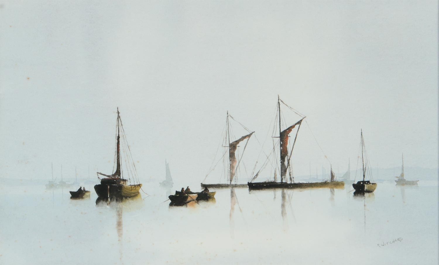 Richard Witchard | BARGES AT ANCOR | MutualArt