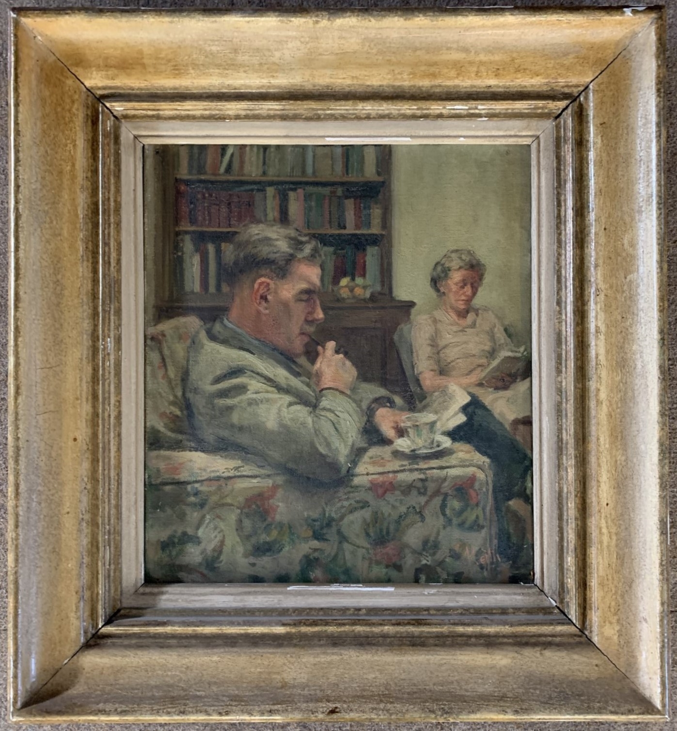 Keith Sutton | An interior scene / portrait of a Mr and Mrs Locke ...