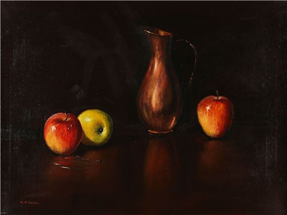 William Henry Burns | STILL LIFE APPLES & JUG | MutualArt