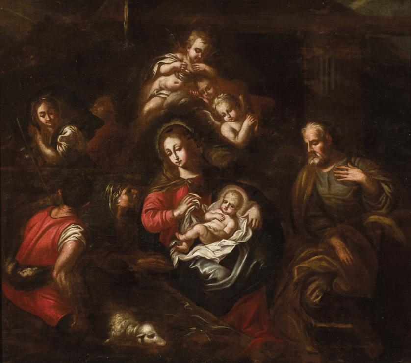 Spanish School, 17th Century | Adoración de los pastores | MutualArt