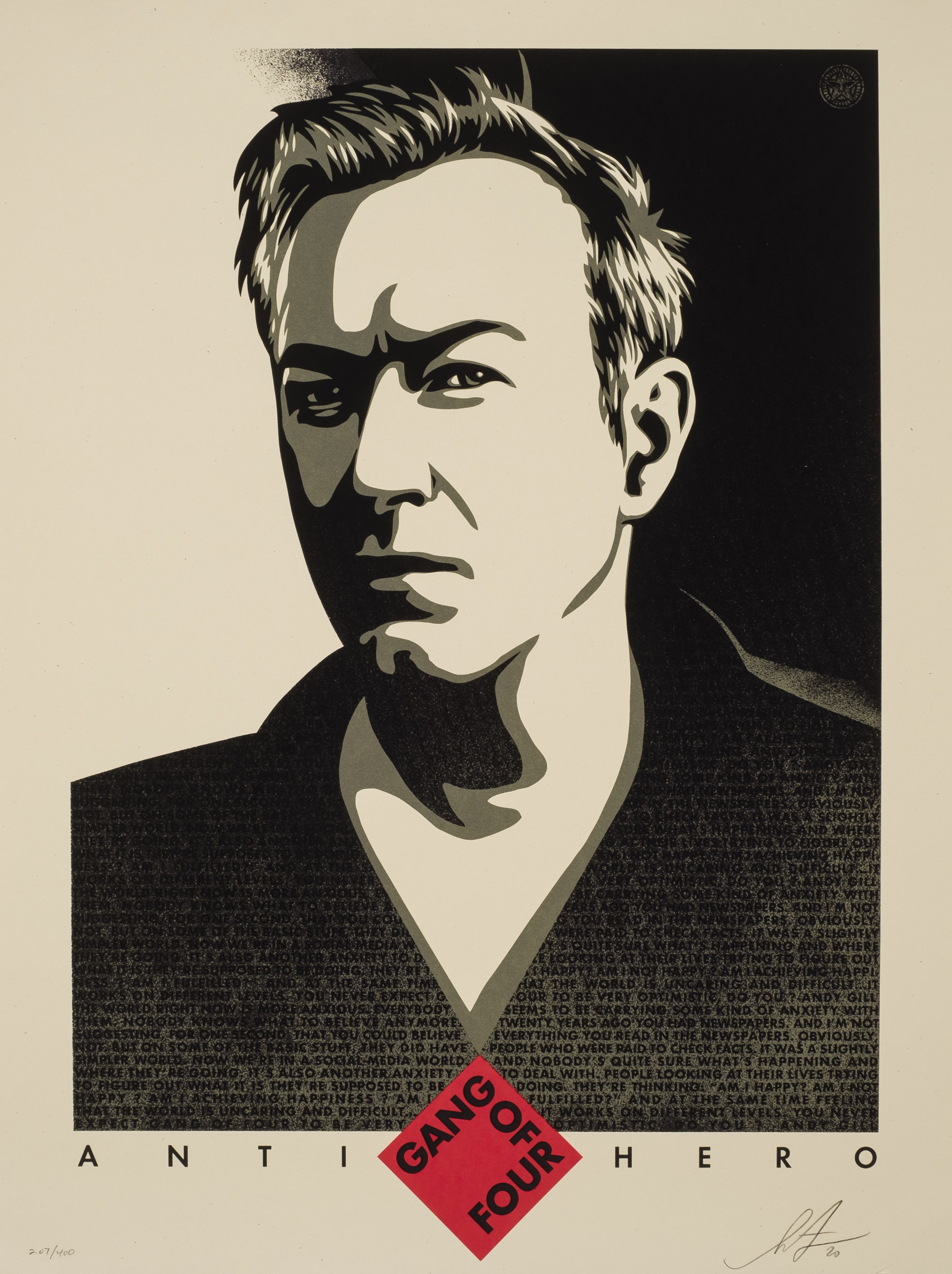 Shepard Fairey | Andy Gill Anti Hero (2020) | MutualArt