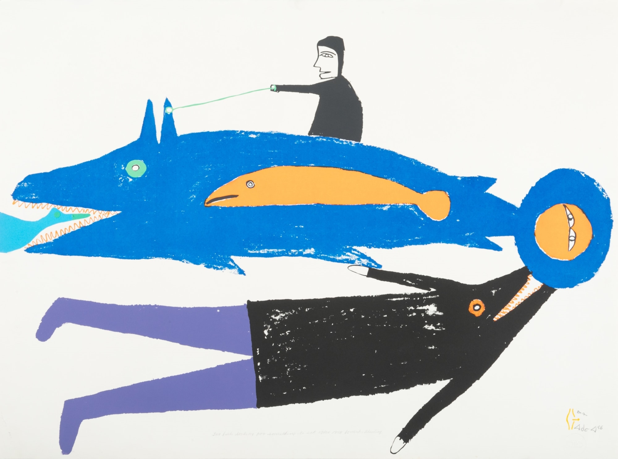Jessie Oonark | Two Fish Looking for Something To Eat (1916 - 1978 ...