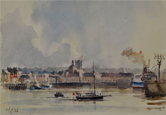 Michel Hertz | Michel HERTZ (1933-2022) View of the port... - Lot 84 ...