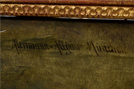 August Herrmann-Allgäu | Still life with plums and pewter dishes ...