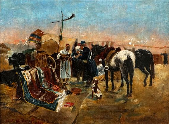 Pal Böhm | Untitled - Rug merchant (1857) | MutualArt