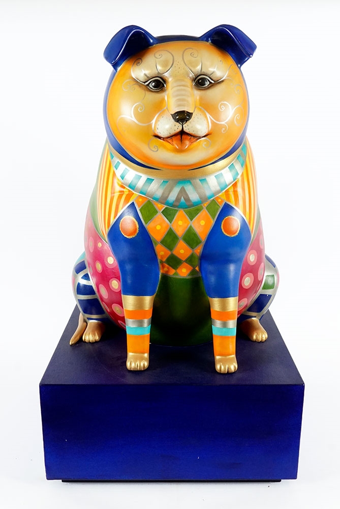 Sergio Bustamante | Polychrome dog Papier-maché sculpture | MutualArt