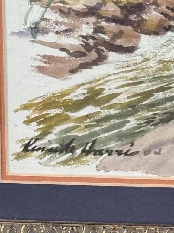 Kenneth Harris | KENNETH HARRIS WATERCOLOR RIVER LANDSCAPE | MutualArt