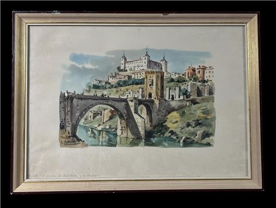 Carlos Sanchez | SIGNED WATERCOLOR TOLEDO SPAIN CARLOS SANCHEZ | MutualArt