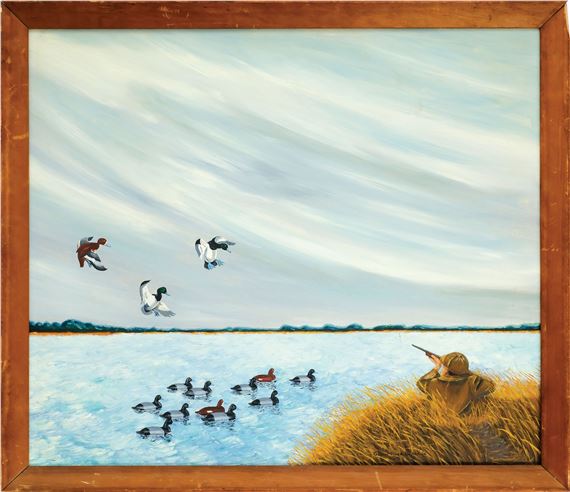 George Ross Starr | Hunter shooting bluebills (1953) | MutualArt